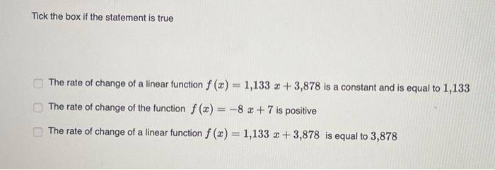 Solved Tick the box if the statement is true The rate of | Chegg.com