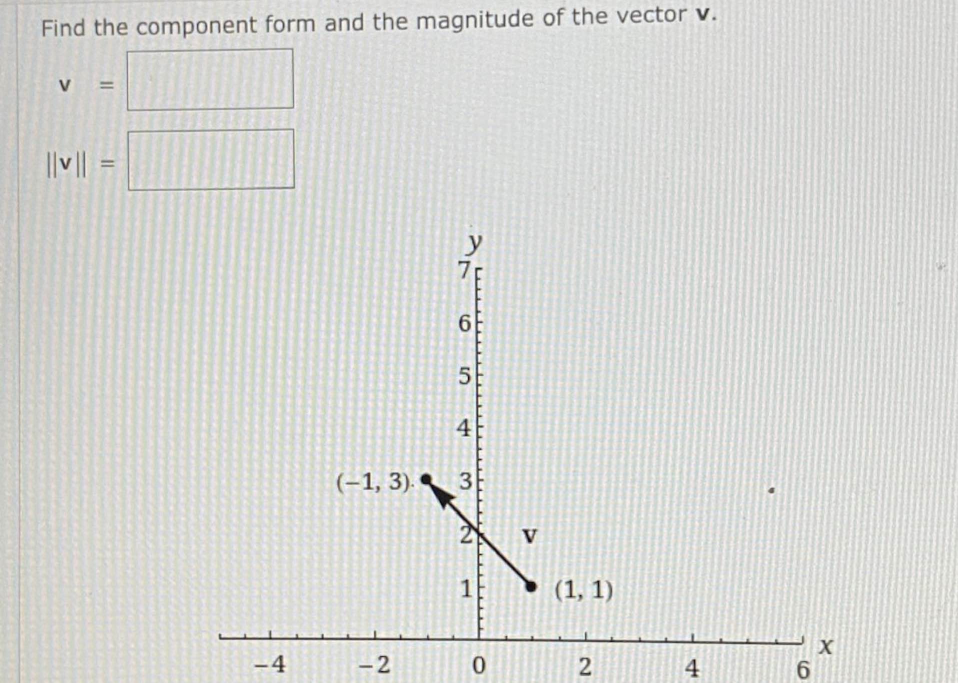 Solved Find the component form and the magnitude of the | Chegg.com