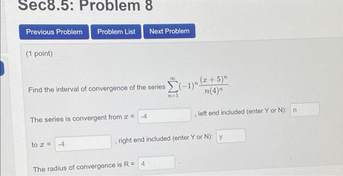Solved Sec8 5 Problem 8 Previous Problem Problem List Next