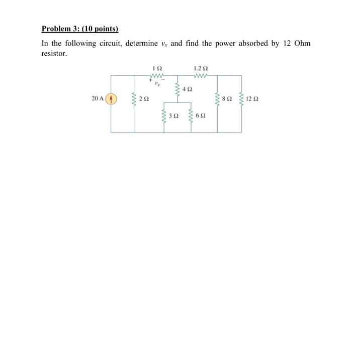 Solved In the following circuit, determine vx and find the | Chegg.com