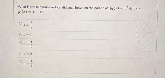 Solved What is the minimum vertical distance between the | Chegg.com