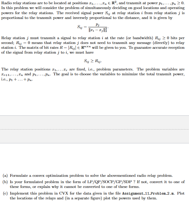 Solved Radio relay stations are to be ﻿located at ﻿positions | Chegg.com