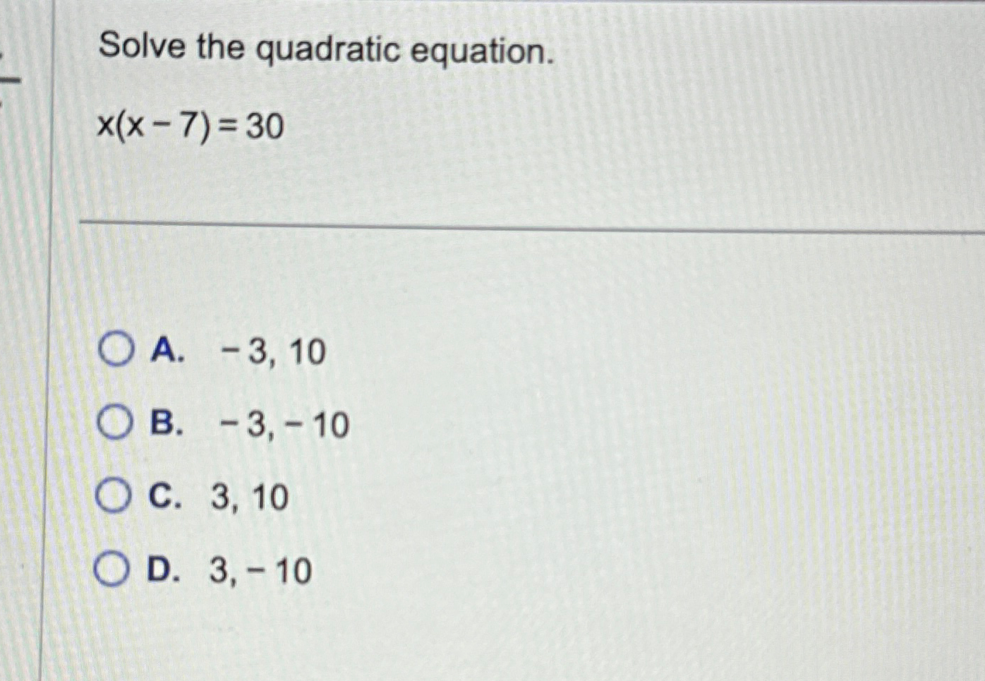 Solved Solve the quadratic | Chegg.com