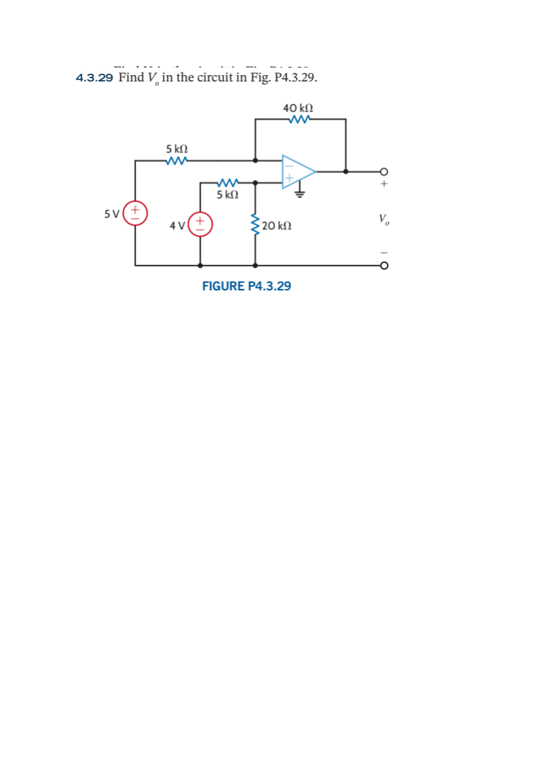 Solved 4.3.29 ﻿Find Vo ﻿in the circuit in Fig. P4.3.29. | Chegg.com