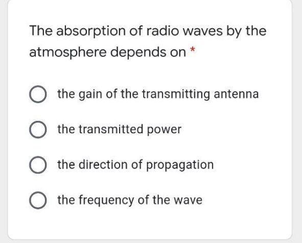 Solved The absorption of radio waves by the atmosphere | Chegg.com