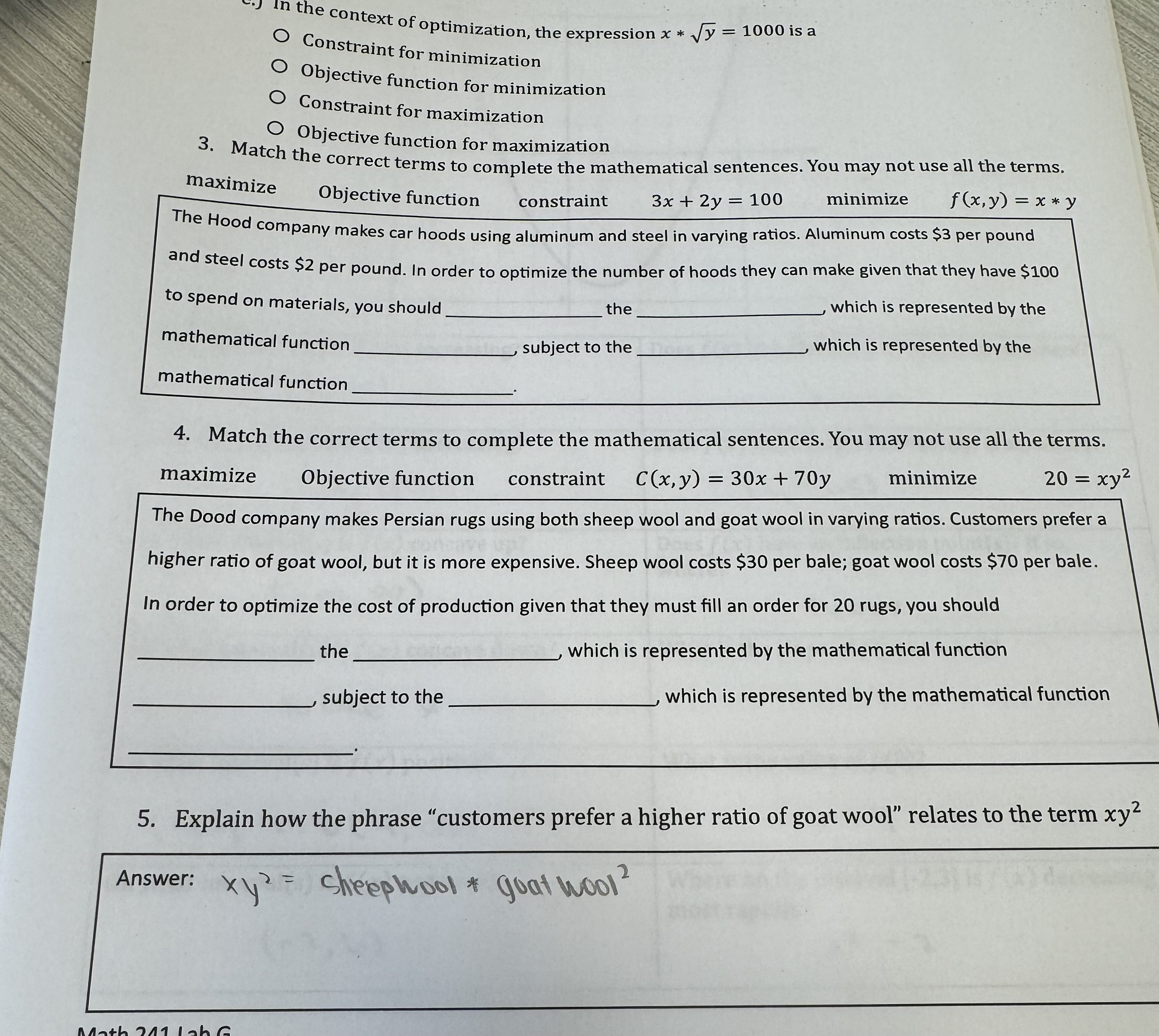 Solved the context of optimization, the expression | Chegg.com