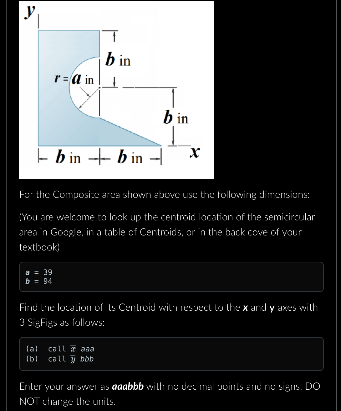 Solved For the Composite area shown above use the following | Chegg.com