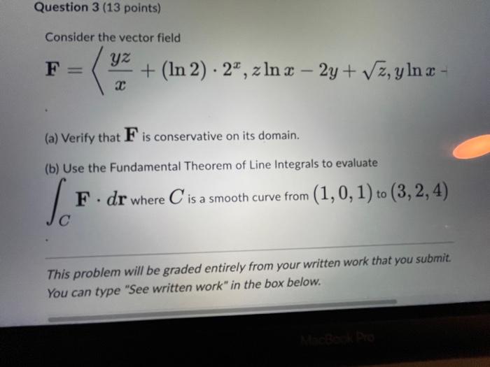 Consider the vector field | Chegg.com