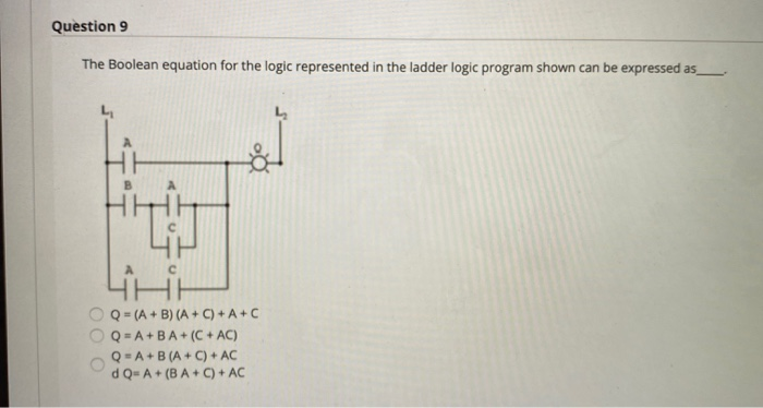 Solved Question 9 The Boolean equation for the logic | Chegg.com