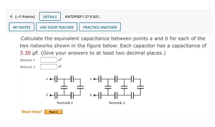 Solved 4. (-/1 Points) DETAILS KATZPSEF1 27.P.021. MY NOTES | Chegg.com Solved 4. (-/1 Points) DETAILS KATZPSEF1 27.P.021. MY NOTES | Chegg.com
