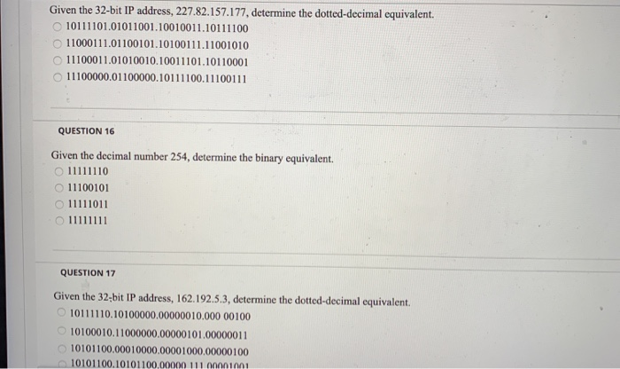 Solved Given the 32-bit IP address, 227.82.157.177, | Chegg.com