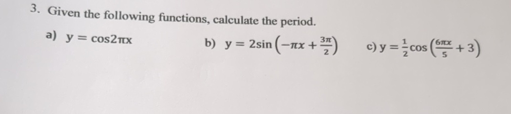 Solved Given the following functions, calculate the | Chegg.com