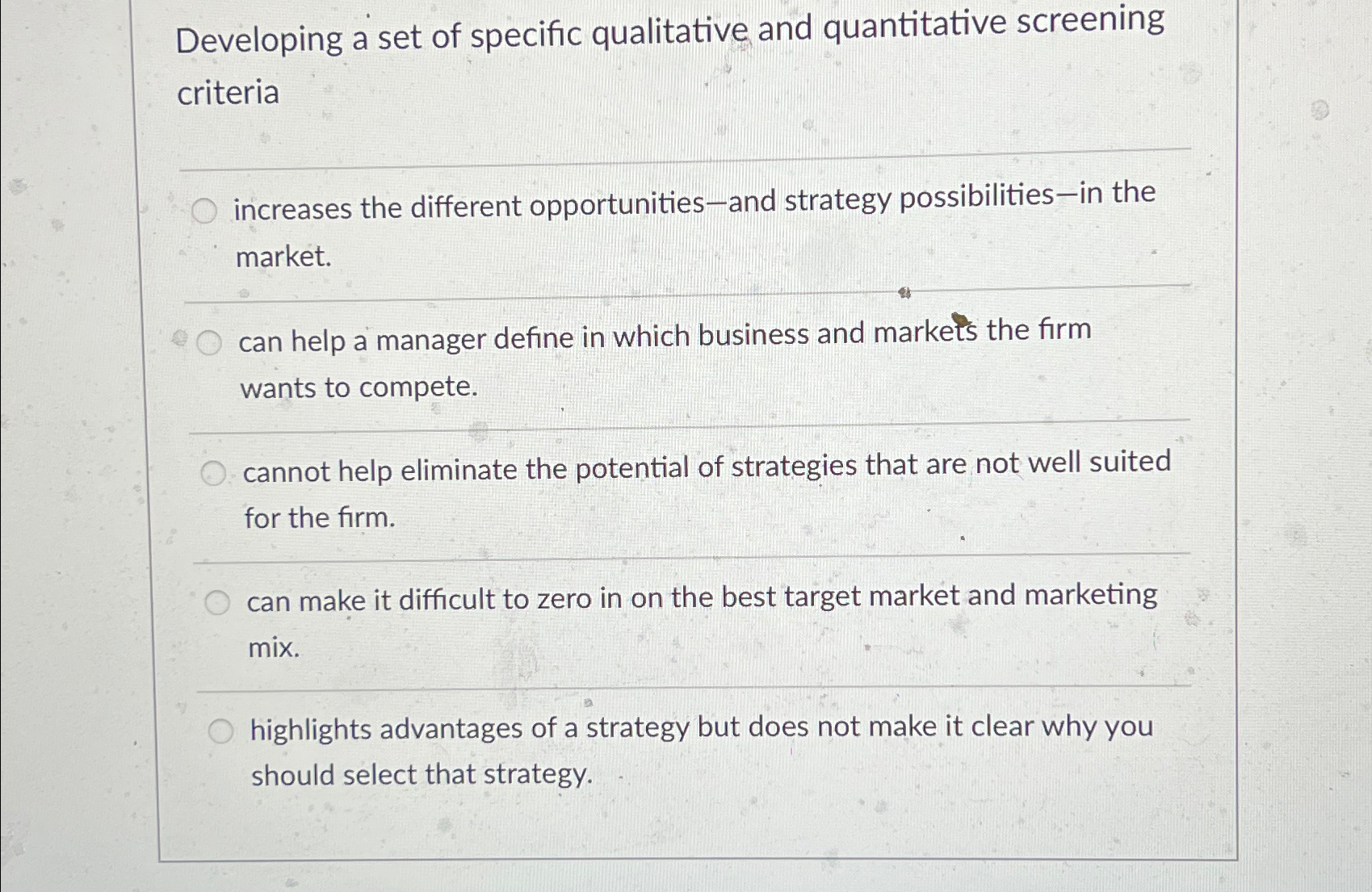 Solved Developing a set of specific qualitative and | Chegg.com