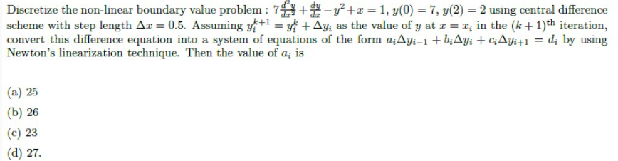 Solved Discretize The Non Linear Boundary Value Problem