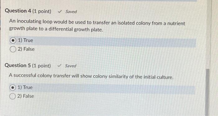 Solved An inoculating loop would be used to transfer an | Chegg.com
