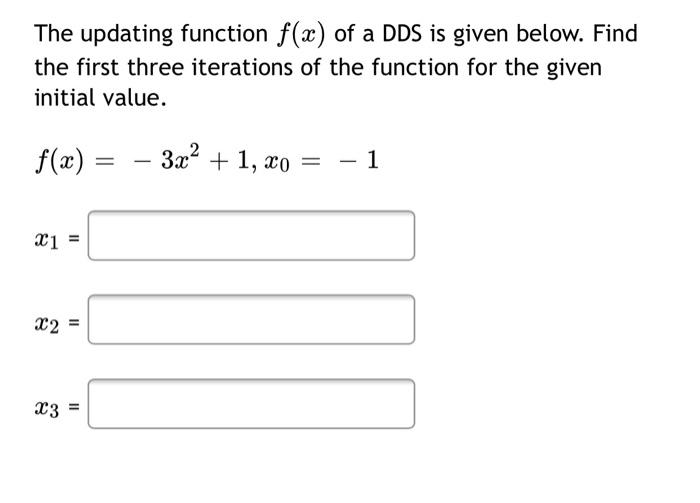 Solved The updating function f(x) of a DDS is given below. | Chegg.com