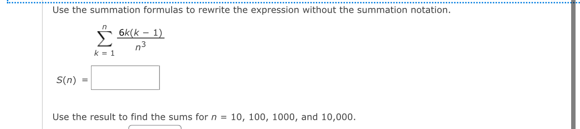 Solved Use the summation formulas to rewrite the expression | Chegg.com