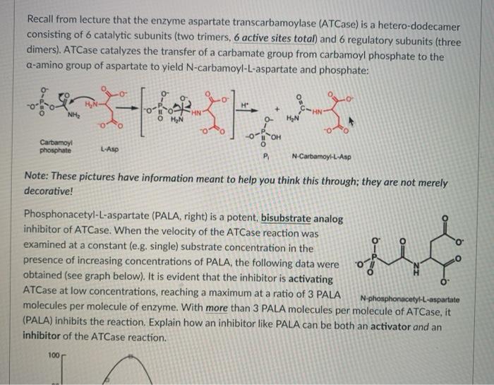 Solved Recall from lecture that the enzyme aspartate | Chegg.com