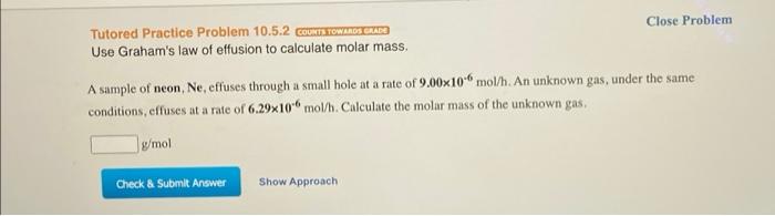 Solved Close Problem Tutored Practice Problem 10.5.2 COUNTS | Chegg.com
