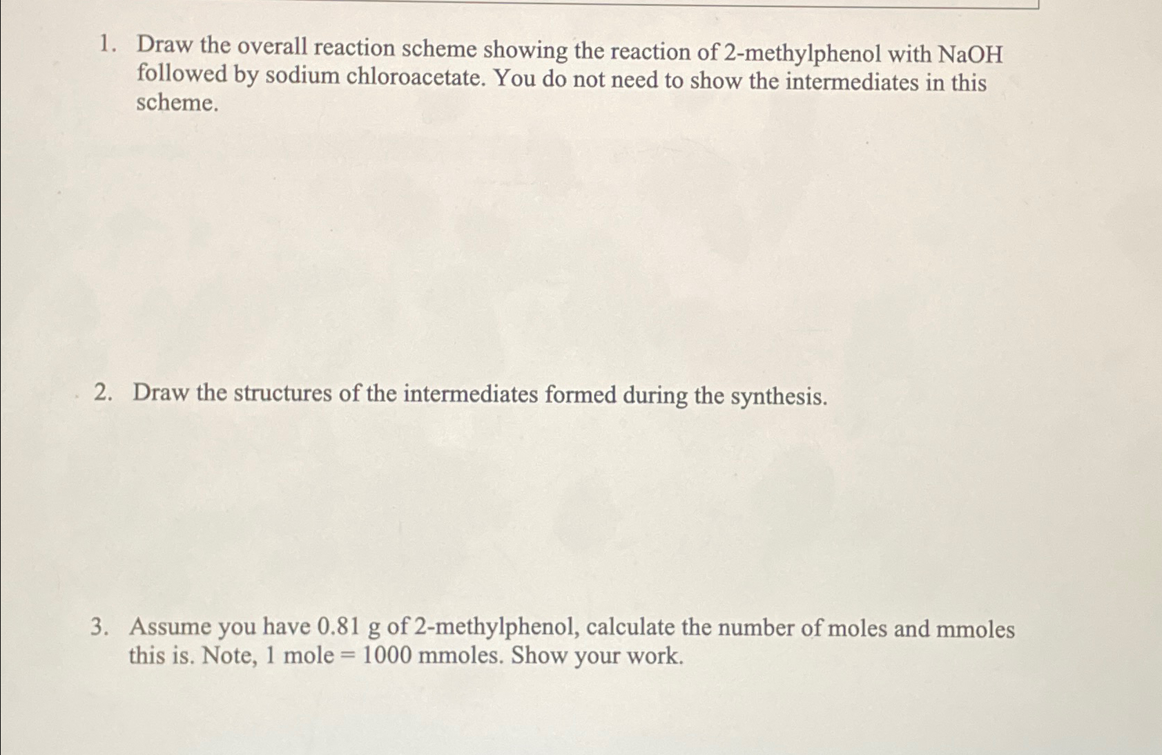 Solved Draw the overall reaction scheme showing the reaction | Chegg.com