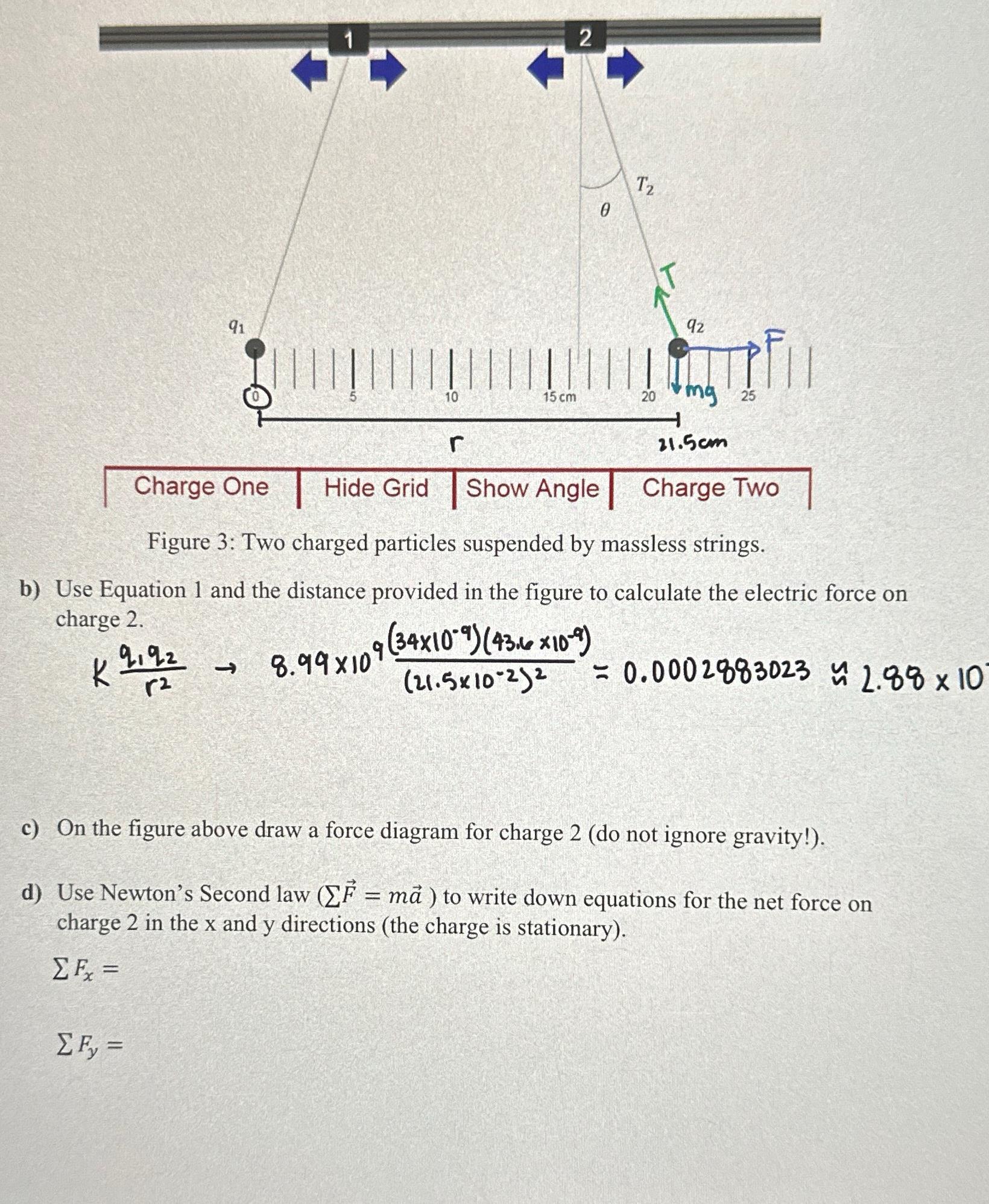 Part D) ﻿Use Newton's Second law to wrote down | Chegg.com