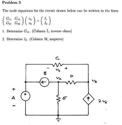 Solved The node equations for the circuit drawn below can be | Chegg.com