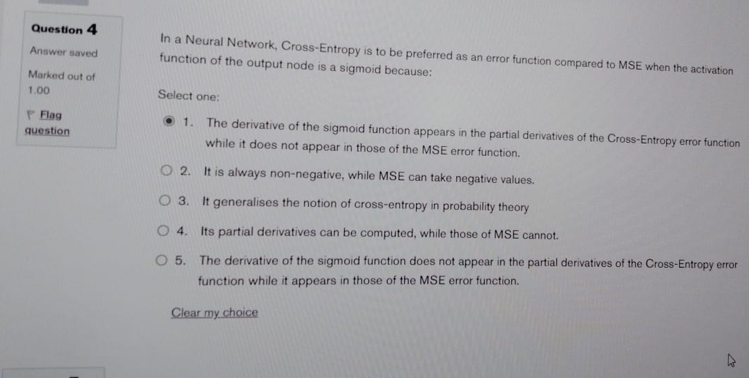 Question 4Answer savedMarked out of1.00FlagquestionIn | Chegg.com