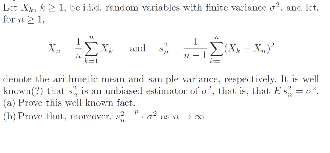 Solved Let xk,k≥1, ﻿be i.i.d. ﻿random variables with finite | Chegg.com
