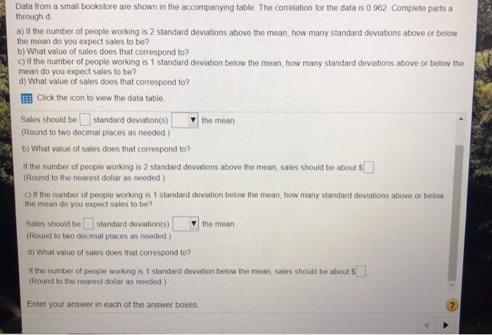 Solved Data from a small bookstore are shown in the | Chegg.com Solved Data from a small bookstore are shown in the | Chegg.com