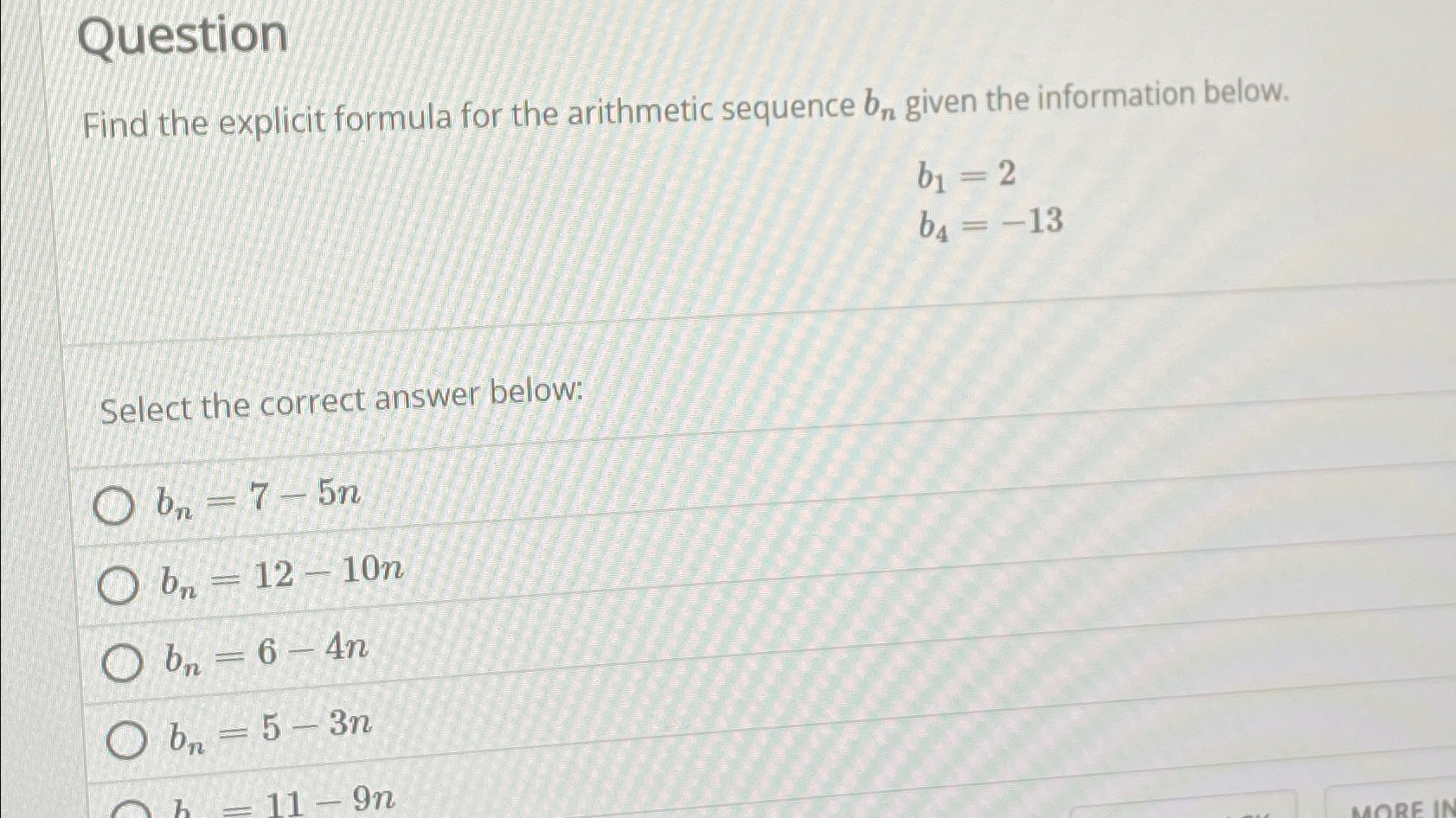 Solved QuestionFind the explicit formula for the arithmetic | Chegg.com