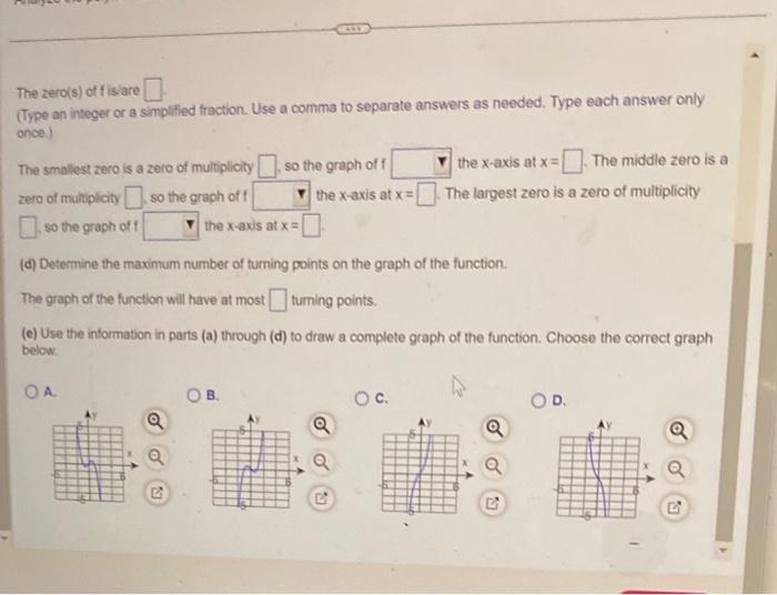 Solved Analyze The Polynomial Function Fxx3−x Answer 9333