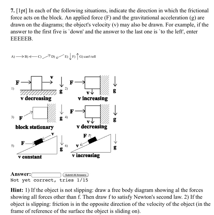 Solved 7. [1pt] In each of the following situations, | Chegg.com