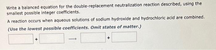 Solved Write a balanced equation for the double-replacement | Chegg.com