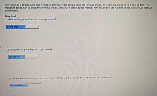 Kim works at a sports store and needs to determine | Chegg.com