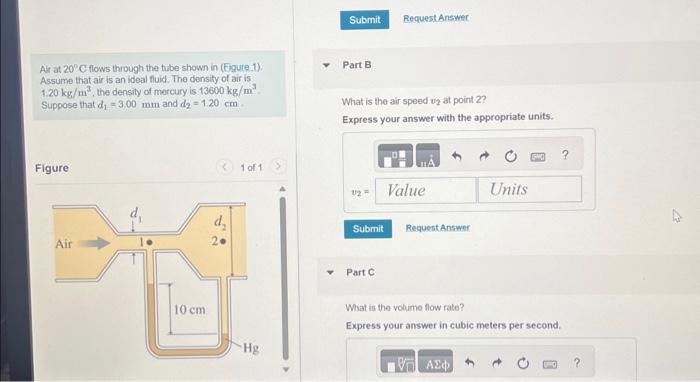 Solved Air at 20∘C flows through the tube shown in (Equte | Chegg.com