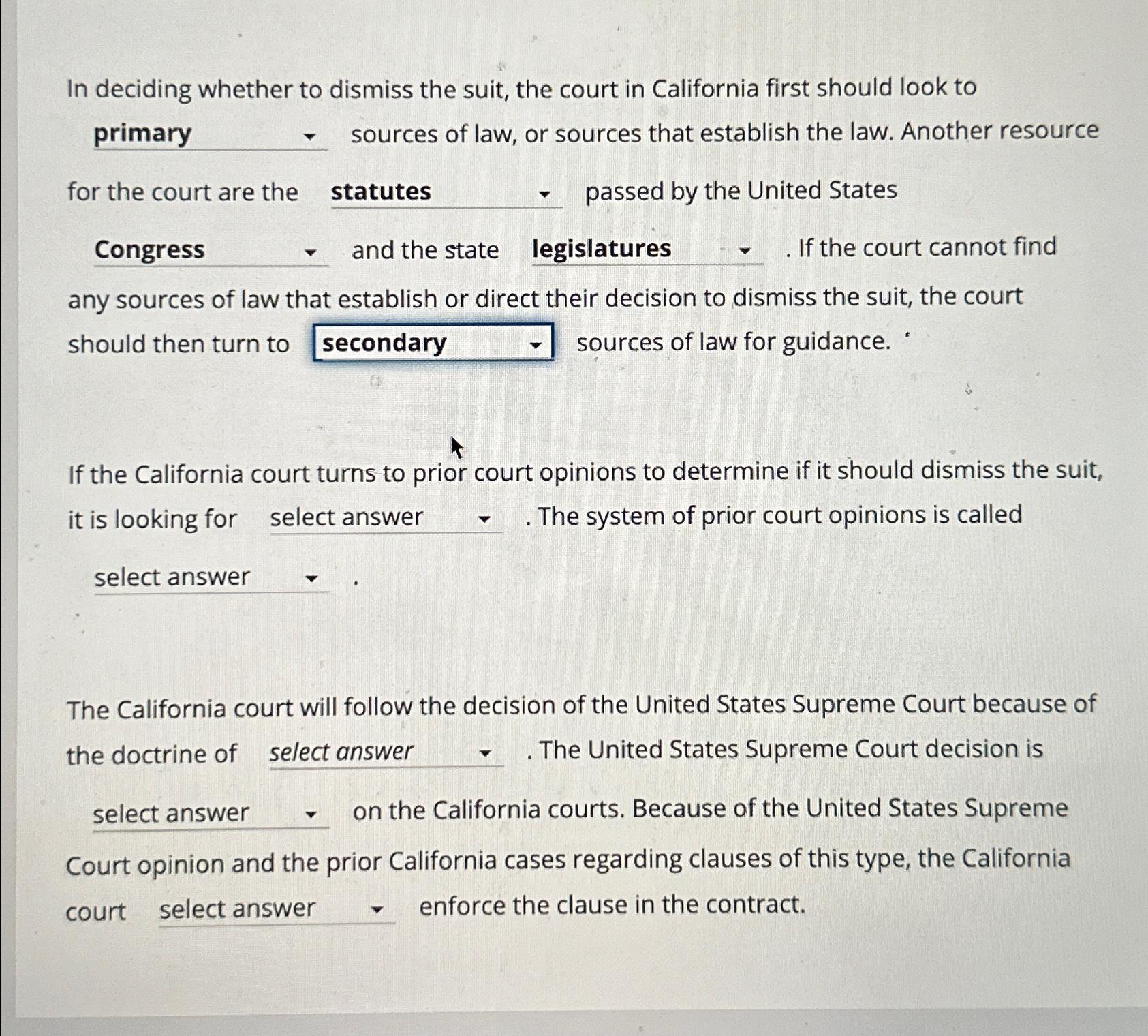 Solved In deciding whether to dismiss the suit, the court in | Chegg.com