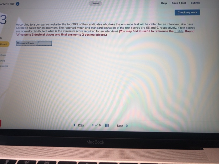 Solved apter 6 HW Help Save & Exit Submit Check my work | Chegg.com