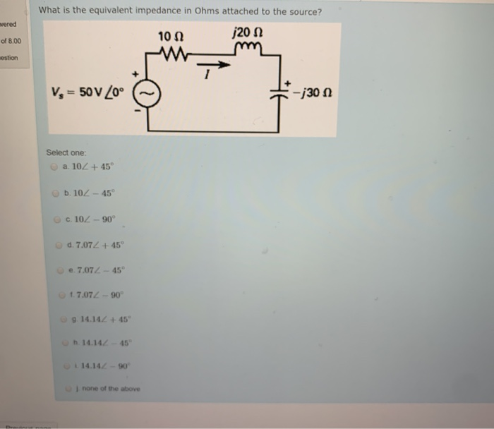 Solved What is the equivalent impedance in Ohms attached to | Chegg.com