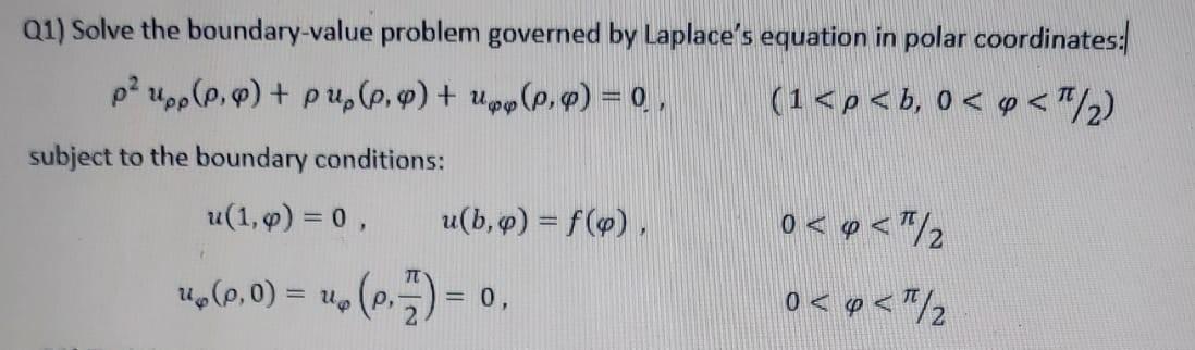 Solved Q1) Solve the boundary-value problem governed by | Chegg.com
