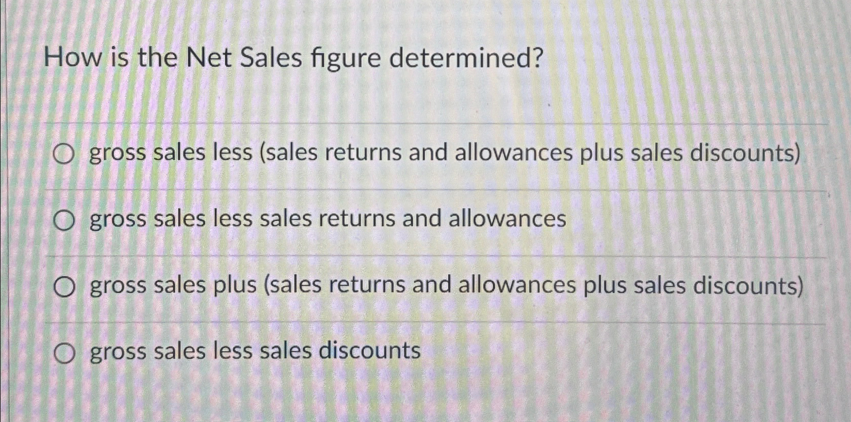 Solved How is the Net Sales figure determined?gross sales | Chegg.com