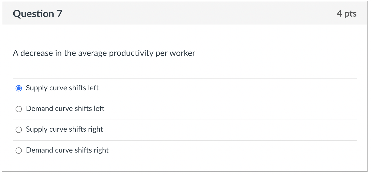 Solved Question 7A decrease in the average productivity per | Chegg.com