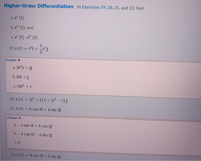 Solved Higher-Order Differentiation In Exercises 19, 20, 21, | Chegg.com