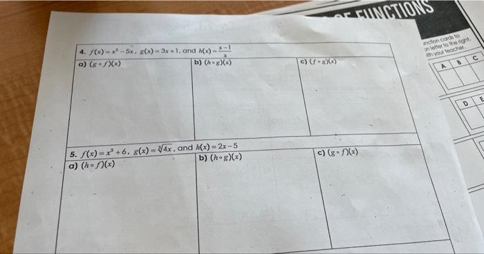 Solved 4. f(x)=x2−5x,g(x)=3x+1, and h(x)=xx−1 a) (g∘f)(x) b) | Chegg.com Solved 4. f(x)=x2−5x,g(x)=3x+1, and h(x)=xx−1 a) (g∘f)(x) b) | Chegg.com