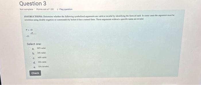 INSTRUCTIONS: Determine whether the following | Chegg.com