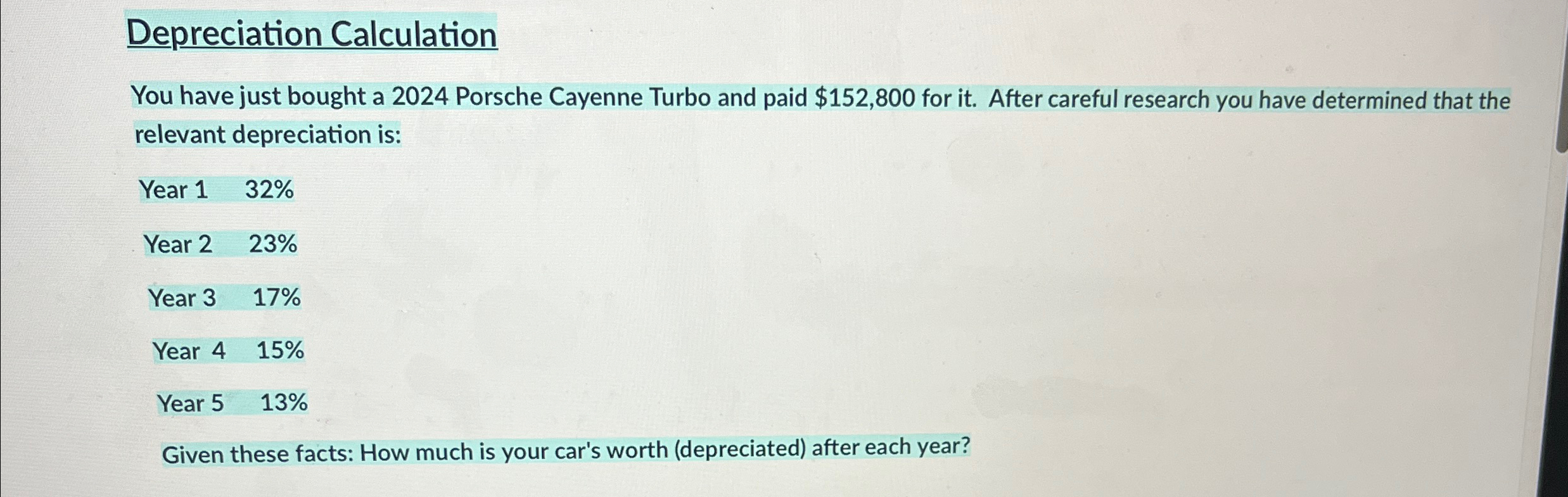 Solved Depreciation CalculationYou have just bought a 2024 | Chegg.com