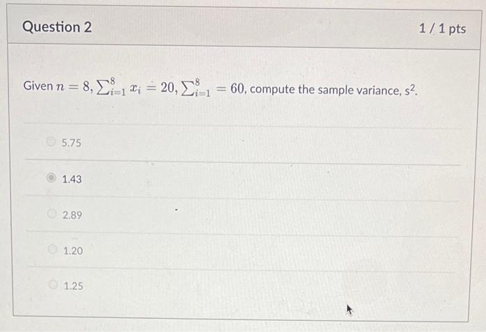 Solved Given n=8,∑i=18xi=20,∑i=18=60, compute the sample | Chegg.com