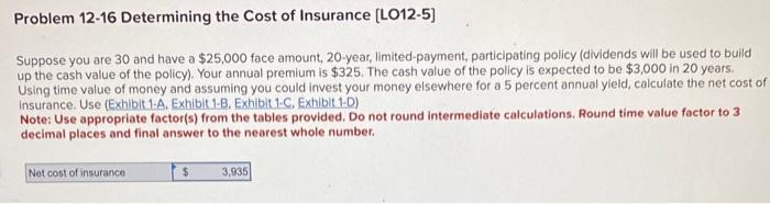 Solved Suppose you are 30 and have a $25,000 face amount, | Chegg.com