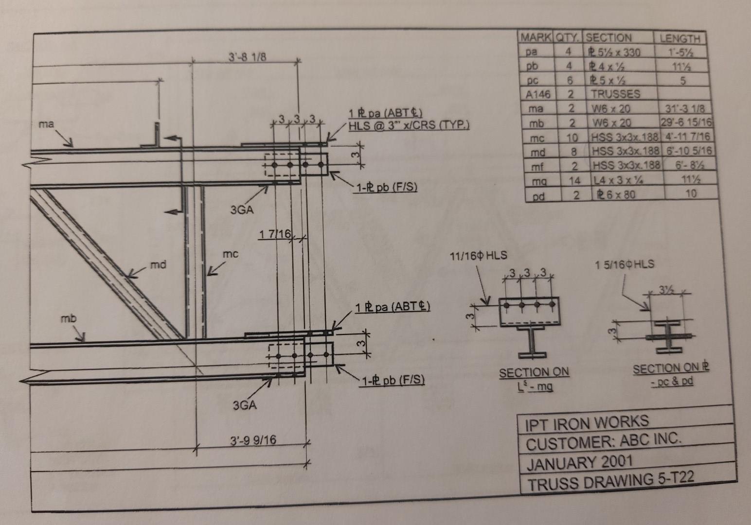Solved How many holes are in the bottom chord of truss? | Chegg.com