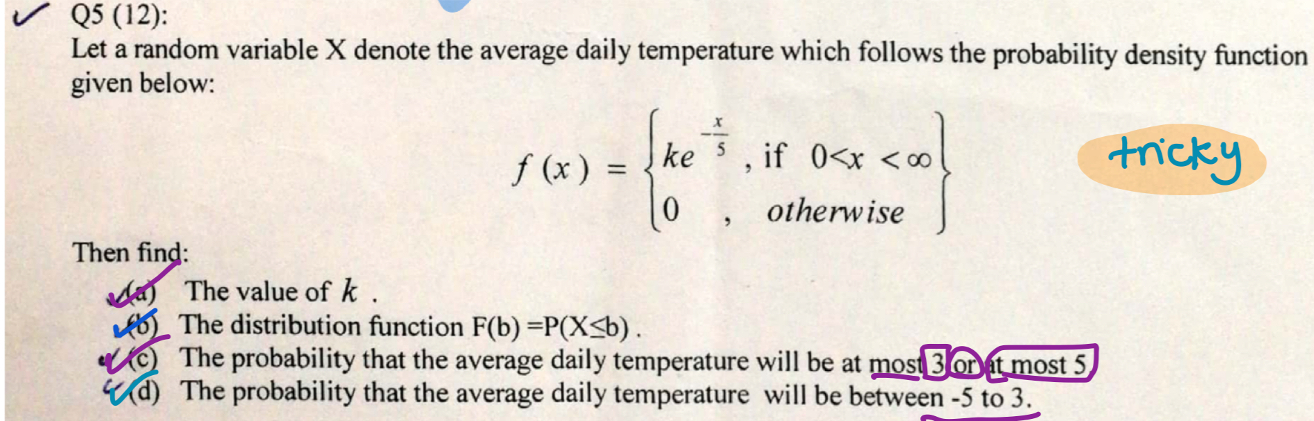Solved Q5 (12):Let a random variable X denote the average | Chegg.com