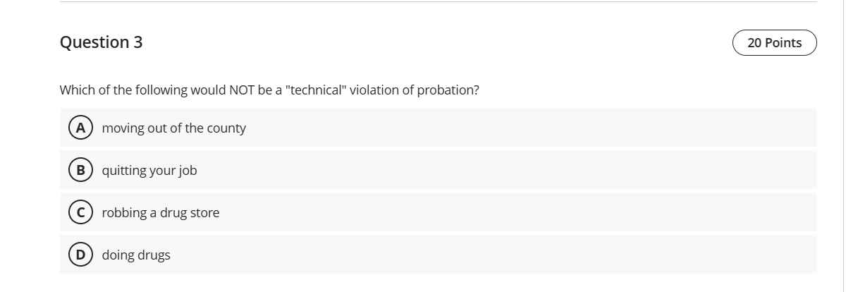 Solved Question 3Which of the following would NOT be a | Chegg.com